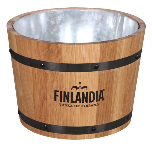 Handmade Wooden Beer Ice Bucket - Champagne Barrel Style