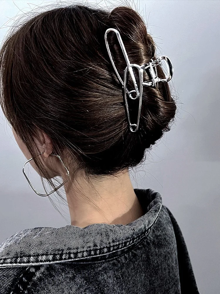 Vintage Geometric Silver Alloy Hair Clips - Trendy Fashion