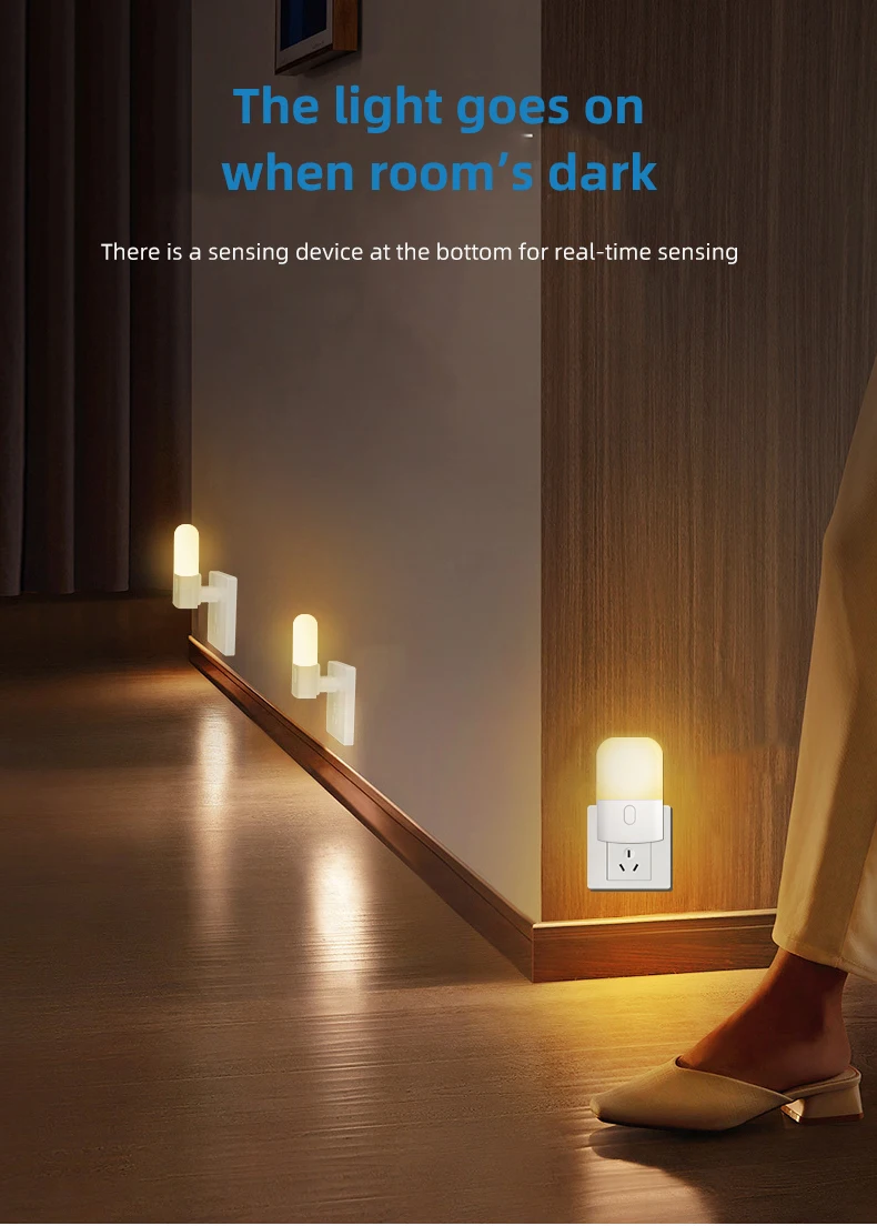 Led Night Light Mini Light Sensor Control 110v 220v Eu Us Plug In ...