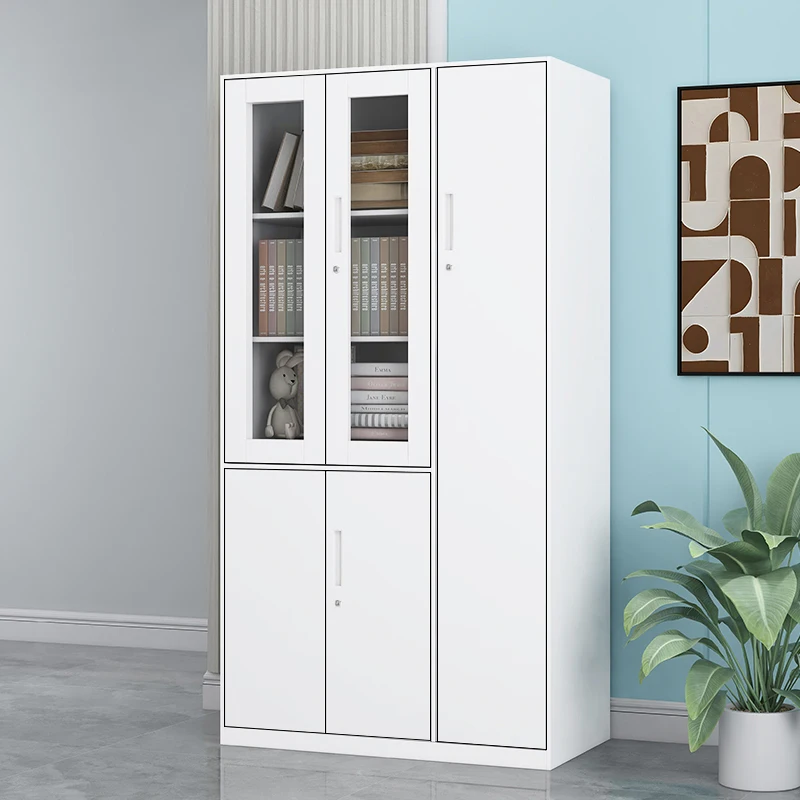 Office 5 Door Bookcase Steel Laboratory Filing Cabinet With Glasses ...