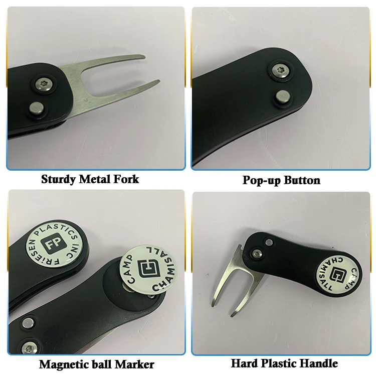 Oem Foldable Metal Pitch Fork Divot Tool Custom Logo Marker Divot ...