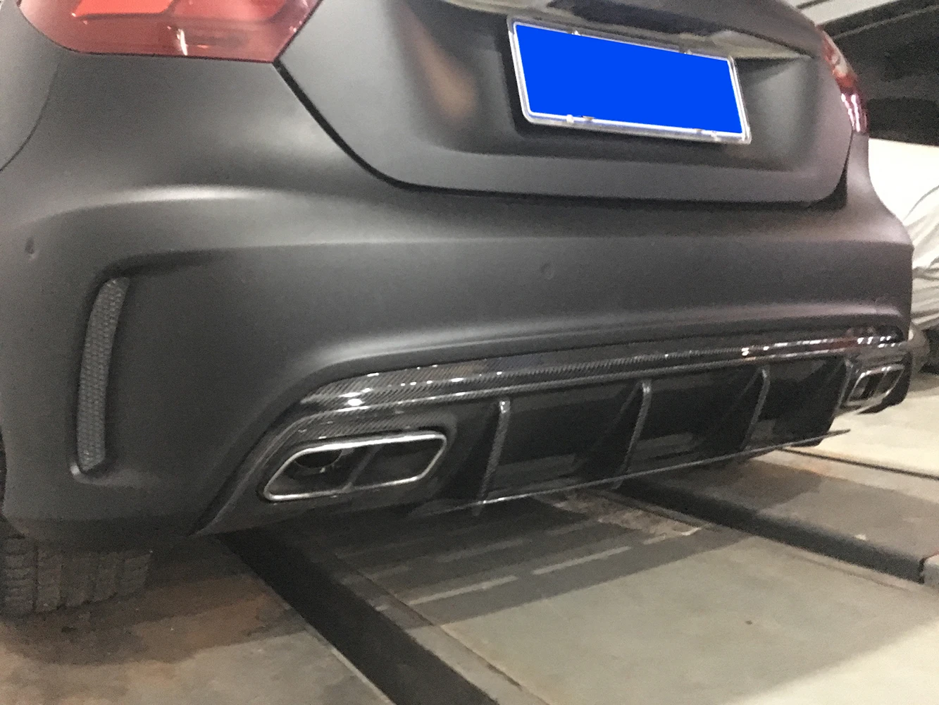 A45 Carbon Fiber Rear Diffuser Spoiler For Mercedes Benz W176 A250 Amg ...