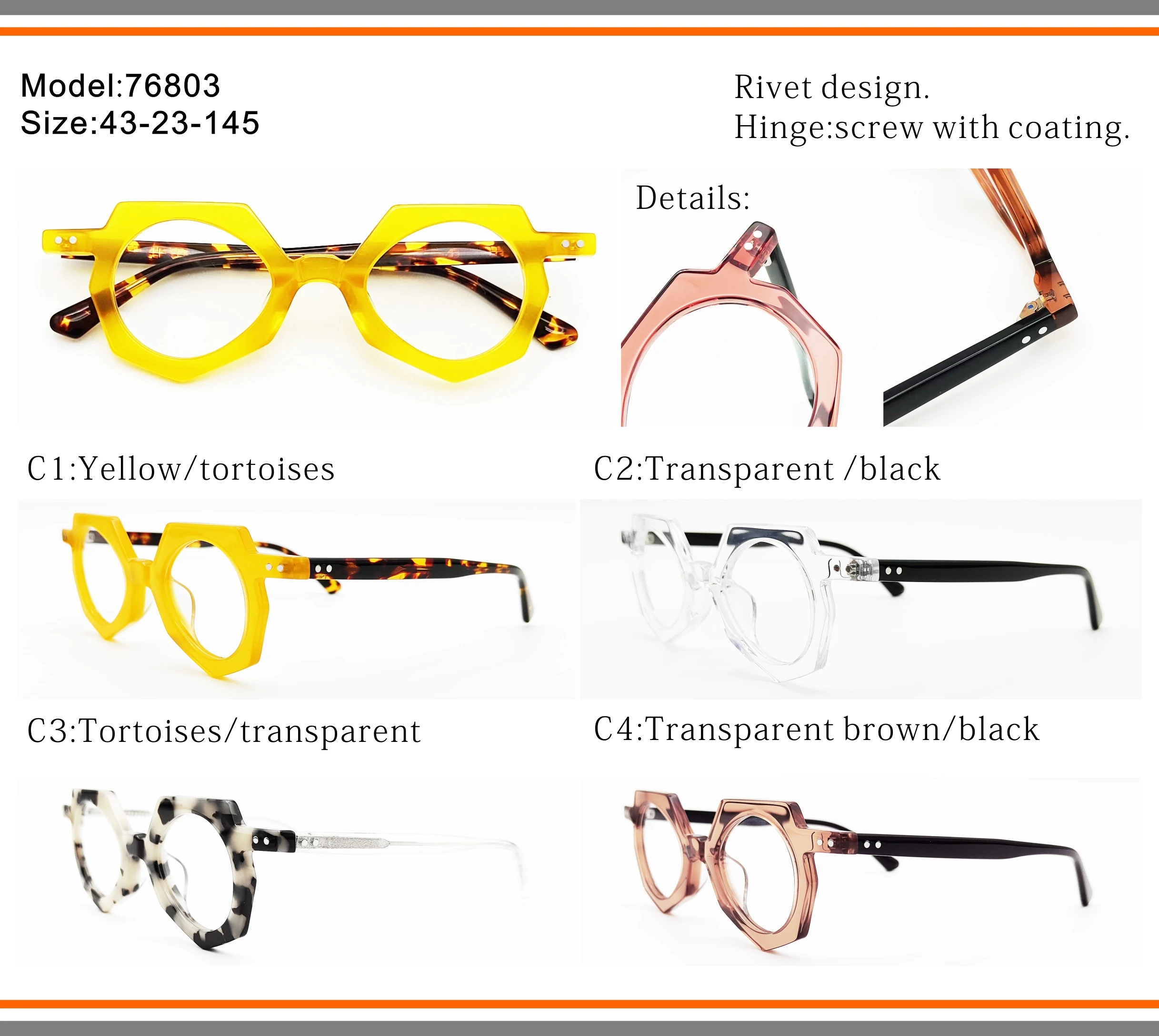 Trendy Handmade Acetate Optical Frame Beauty Makeup Glasses Icon ...
