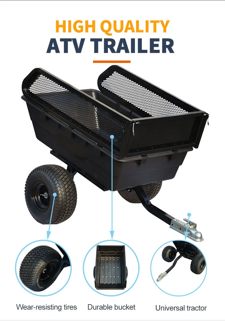 Heavy Duty Large Load Capacity Garden Farm Atv Dump Cart Metal Atv ...
