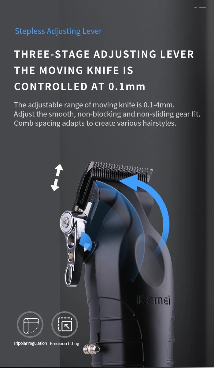 Usb Rechargeable Cordless Electric Body Groin Hair Trimmer Kemei Km-2296 2500mah Lithium Battery ...