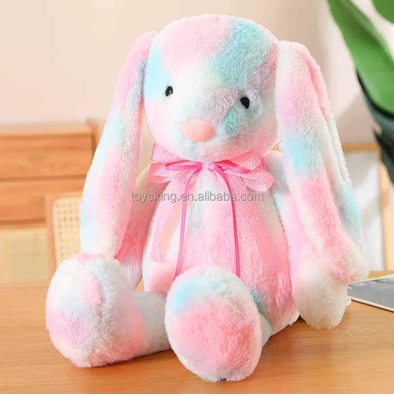 TK Custom Long Ear Stuffed Tie Dye Bunny Rabbit Plush Toy