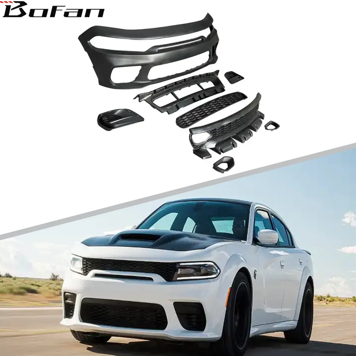 2021 SRT Style Front Bumper Front Lip Without Fog Lamp Hole Car Bumper ...