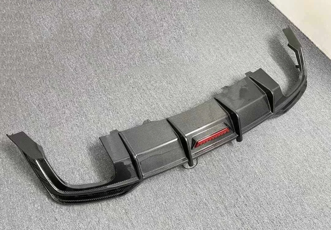 OEM Style Carbon Fiber Rear Diffuser Lip with LED Light for Audi A5 S5