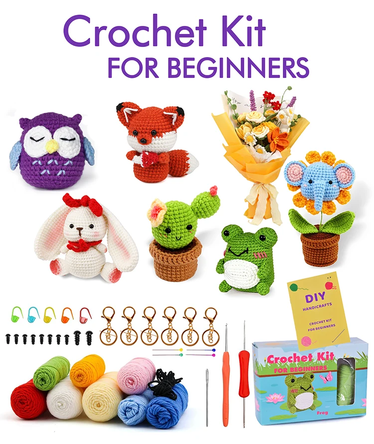 Woolen Crochet Material Pack Set for Little Red Fox Doll DIY Woven ...