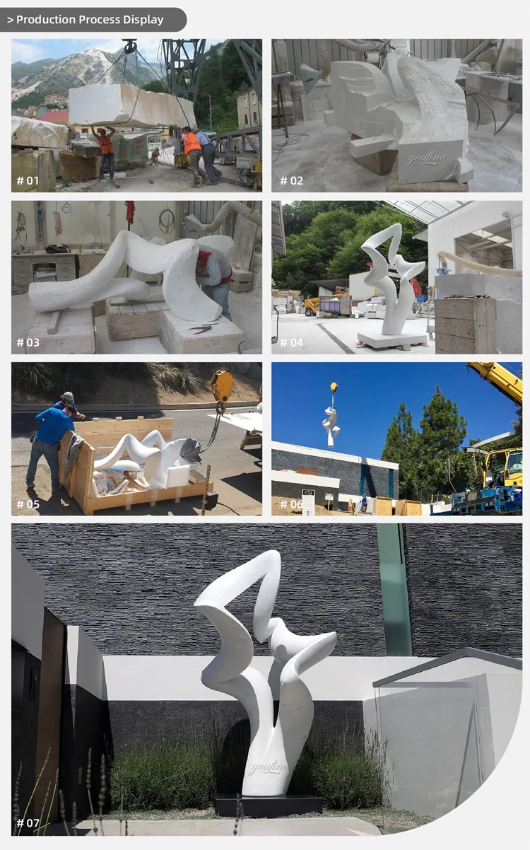 Modern Style Marble Stone Abstract Sculpture Statue Decor