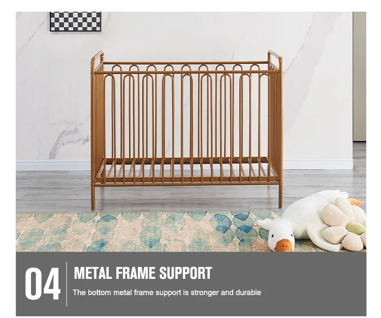 Modern Convertible Iron Crib Stand - Baby Cot Bedding Set