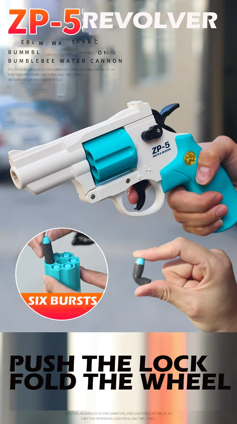 Hot Safety Material Shooting Gun With Soft Bullets Revolver Plastic ...