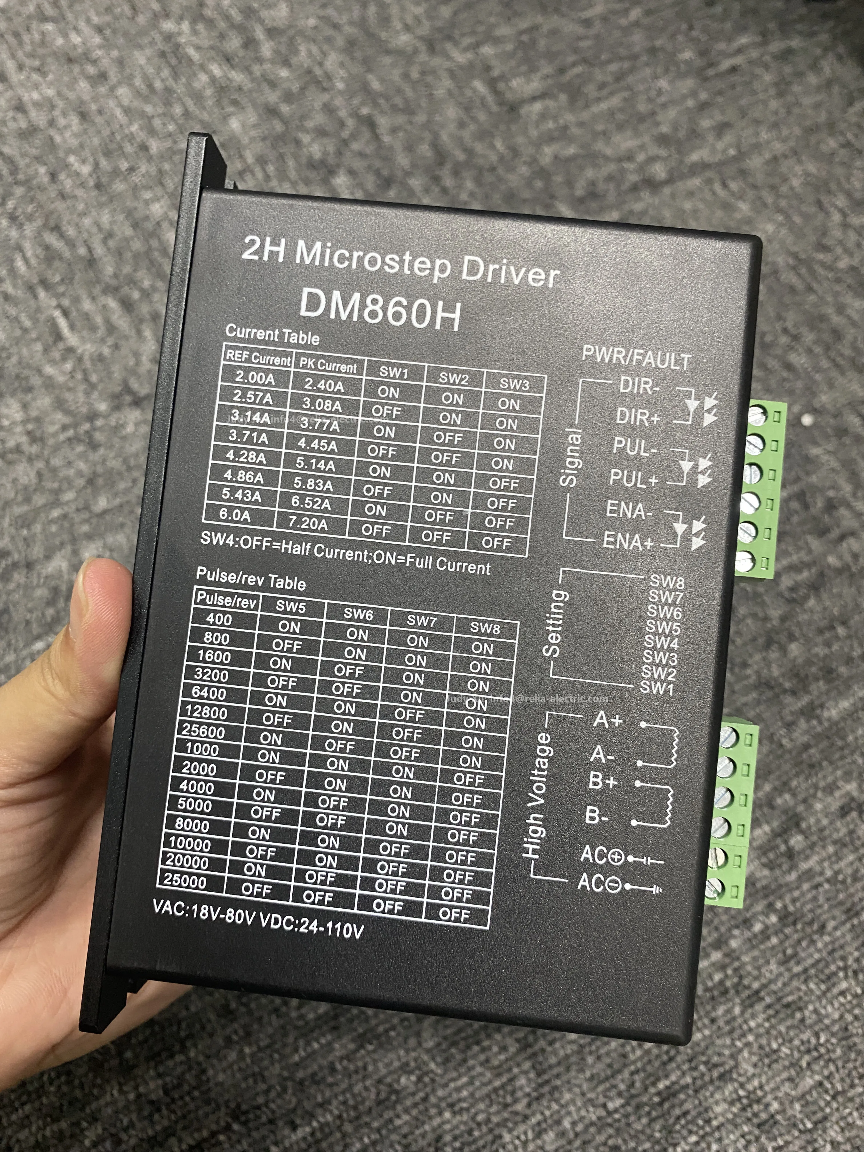 Microstep Driver Dm860h Step Motor Driver 18v-80vdc For Cnc Router For Nema23 / Nema34 Stepper ...