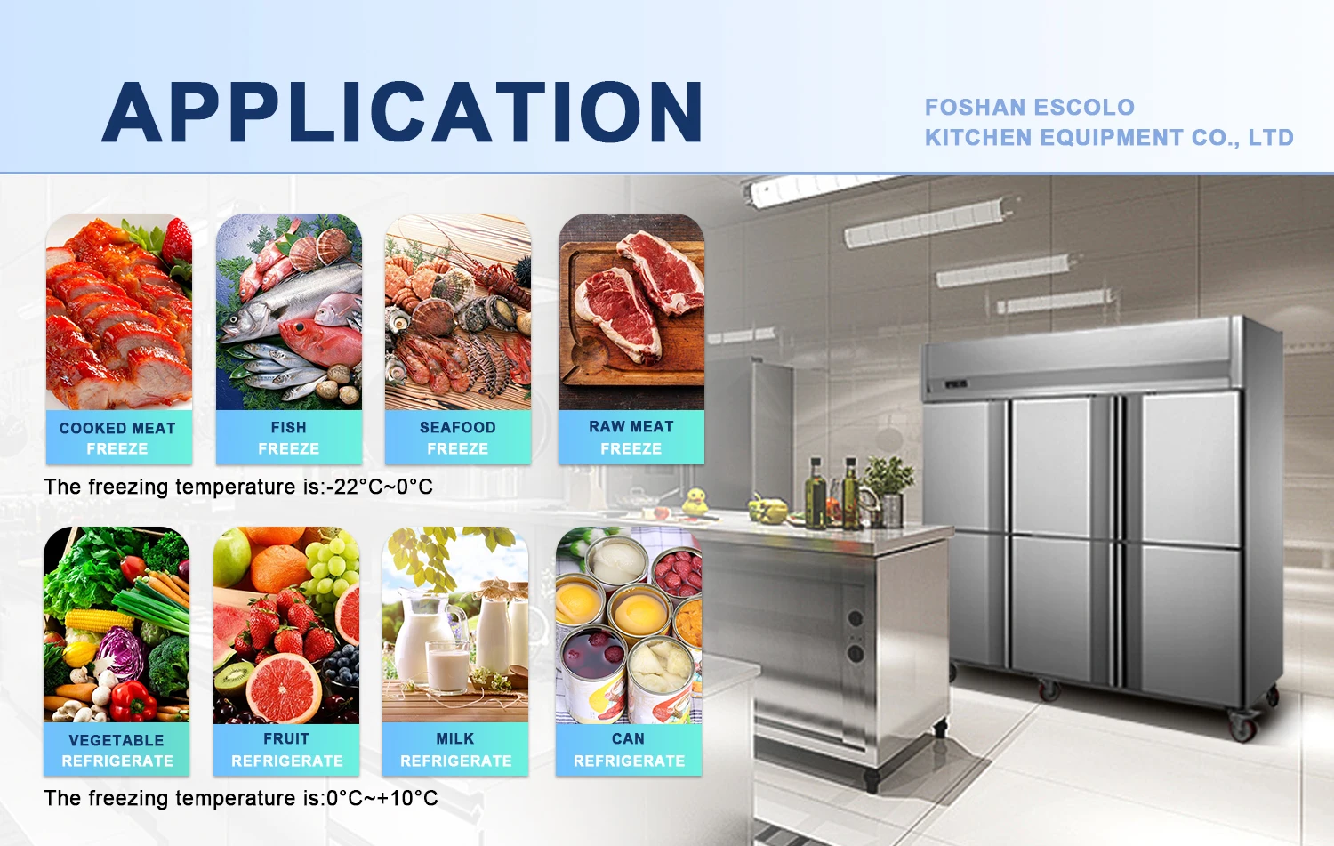 Commercial Stainless Steel Kitchen Refrigerator Upright Fridge Air ...