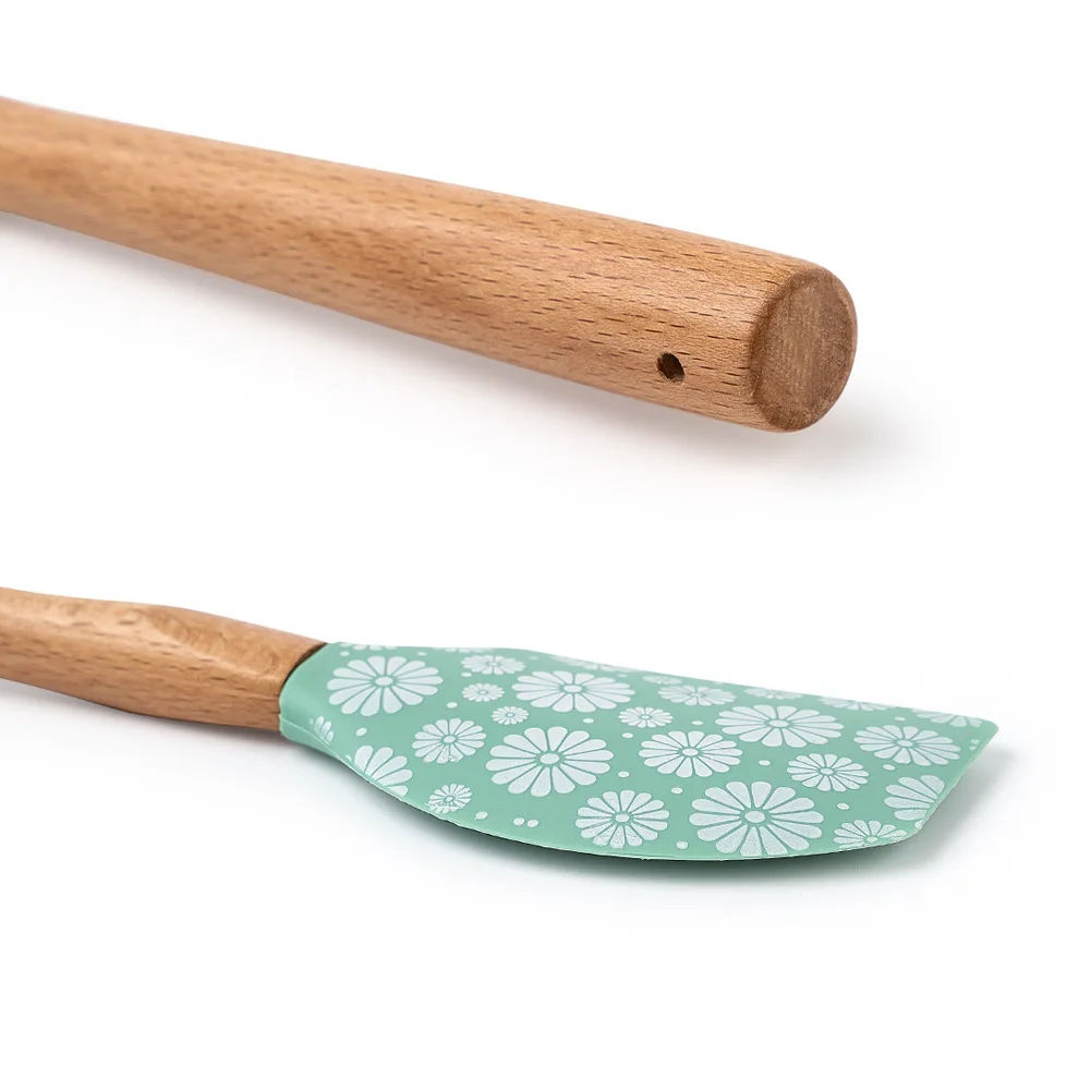 Kitchen Baking Food Grade Silicone Butter Spatula With Beechwood Handle ...