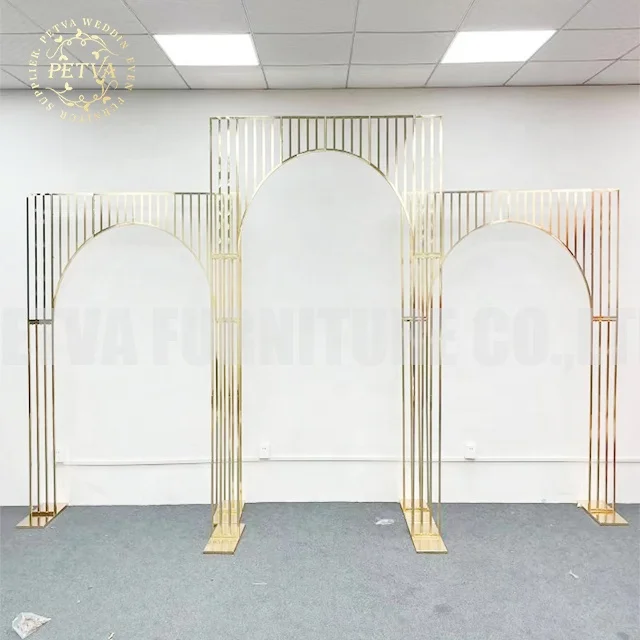 Light gold metal arch circle arch backdrop stand cover for wedding ...