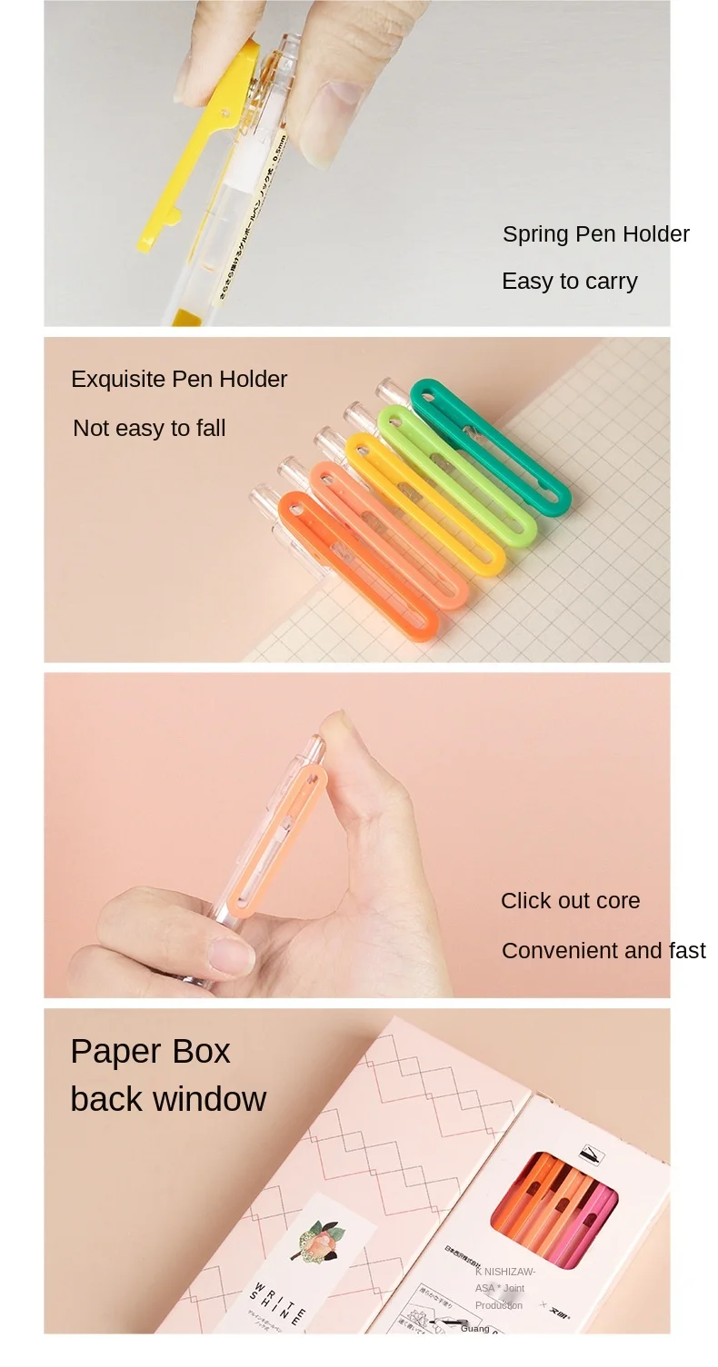 Simple And Transparent Press Color Pen Set Creative And Fresh Hand ...