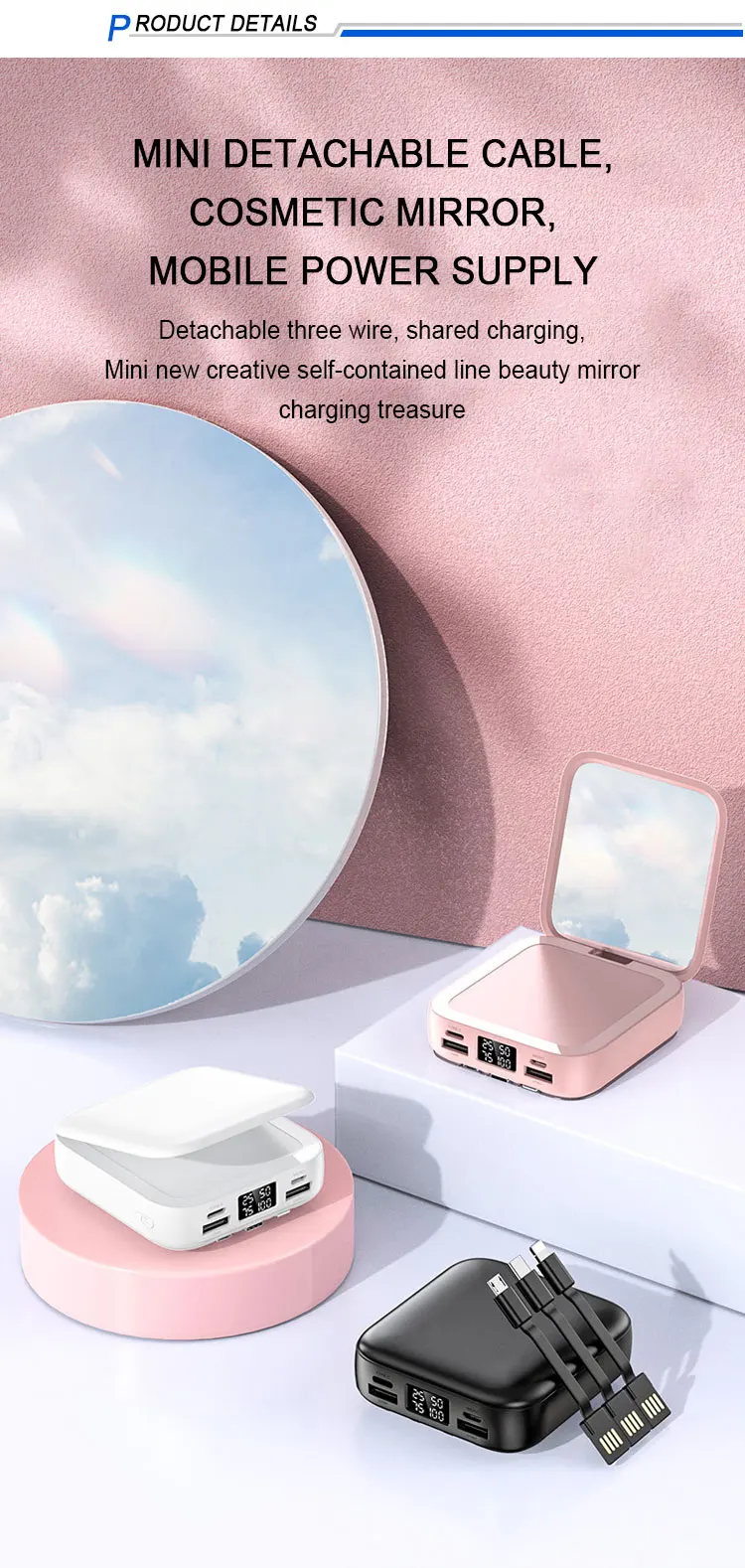 Panic Buying 10000mah Mini Power Bank With Mirror Thin Power Bank From ...