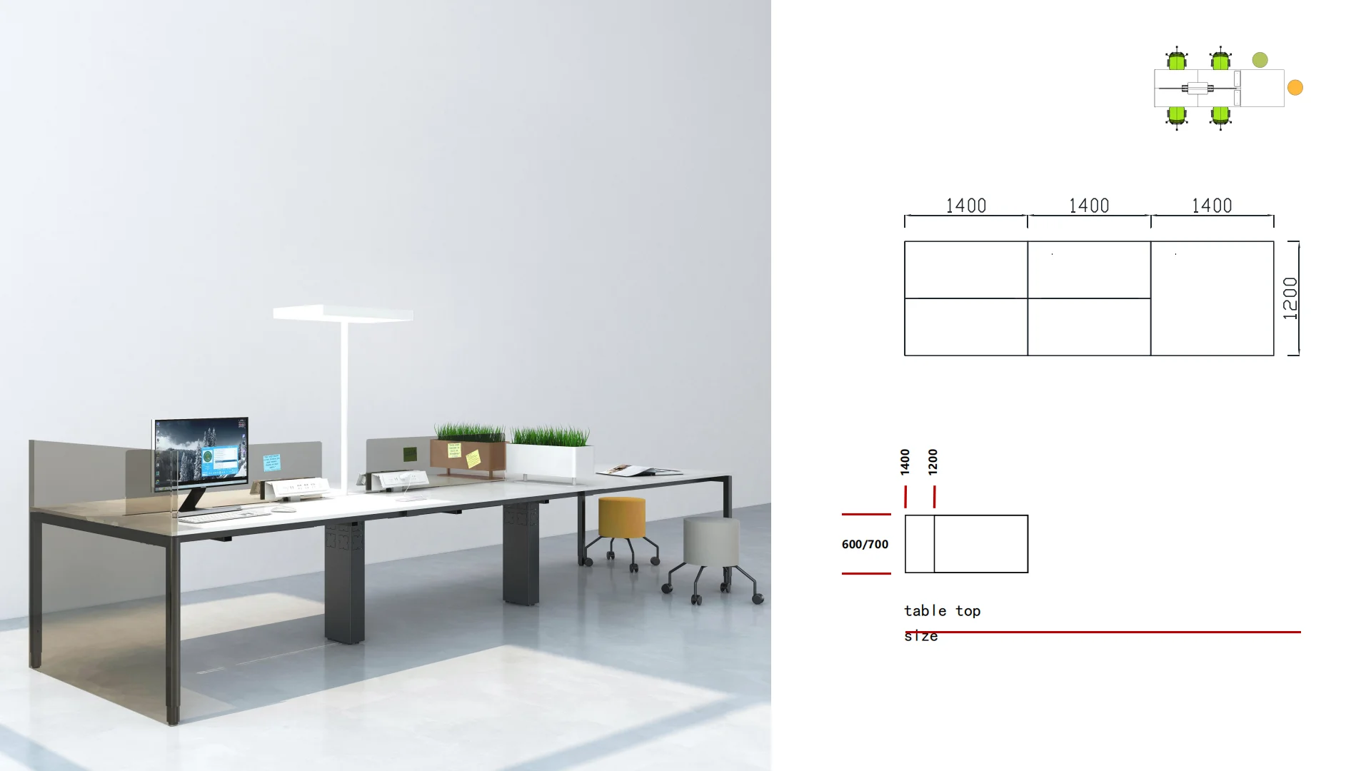 Office Workstation Modular Six Seaters Workstation Furniture Desk 4 6 ...