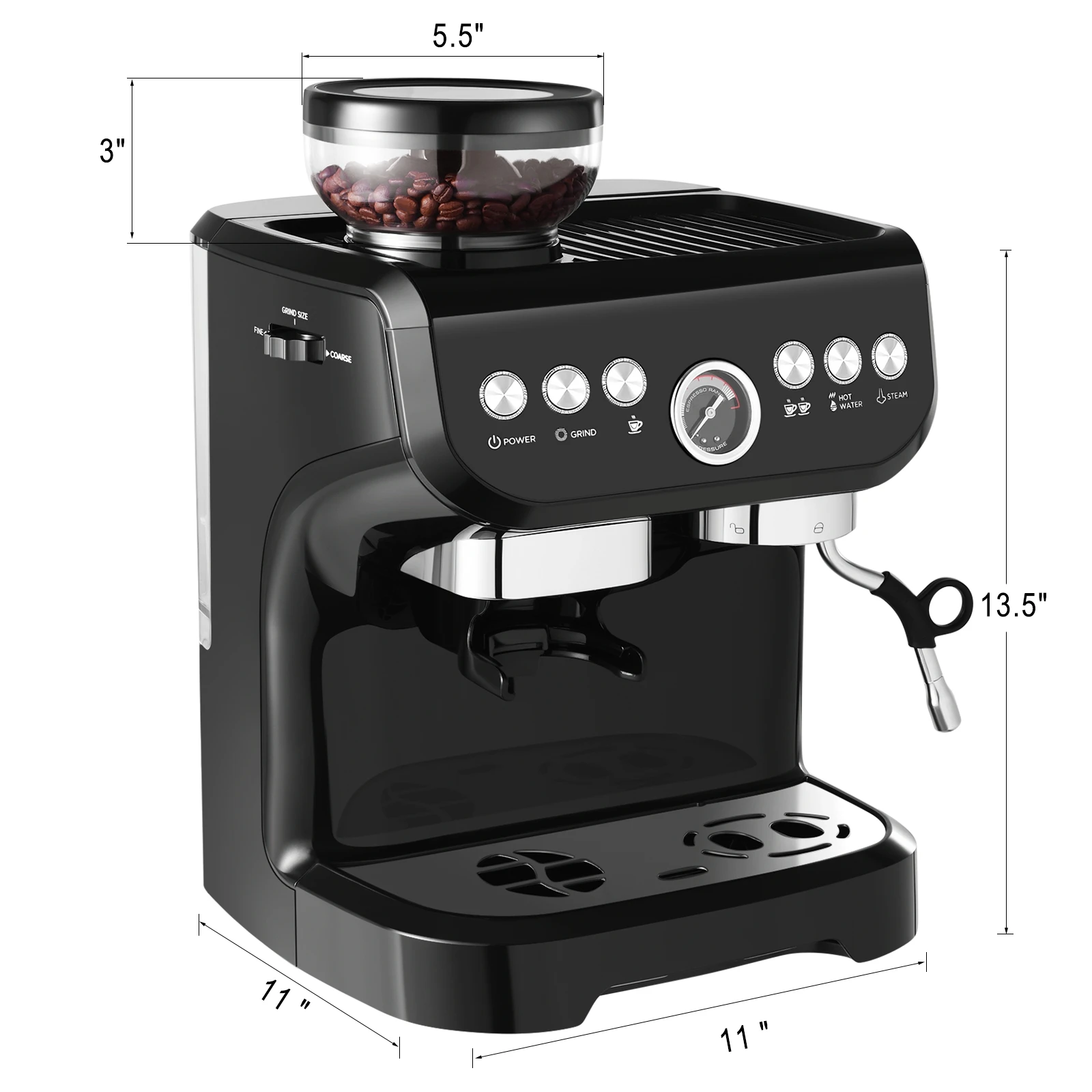 Multi-funtion Fully Automatic 19 Bar Espresso Coffee Machine With Milk ...