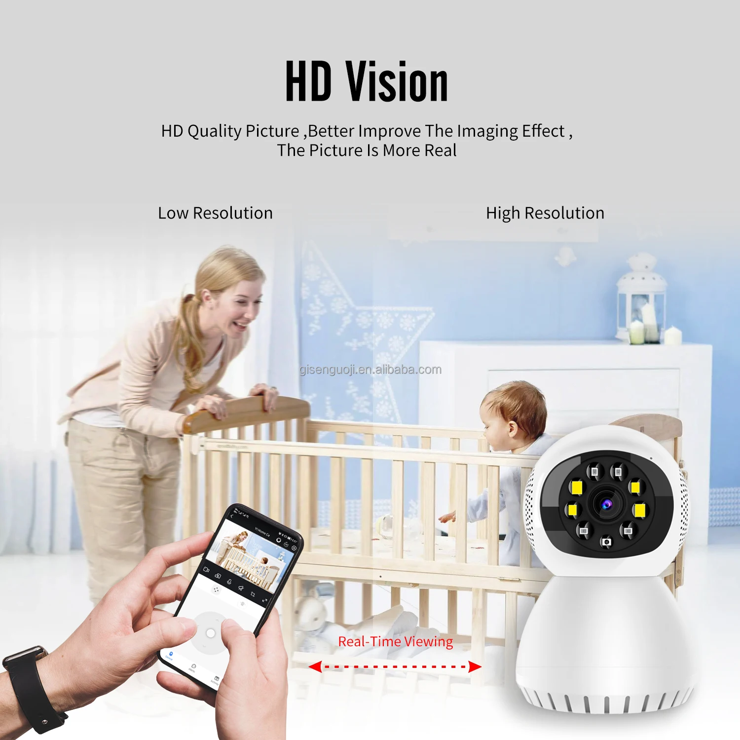 Smart Night Vision Home Security Ir Motion Detect Wifi Cctv Camera ...