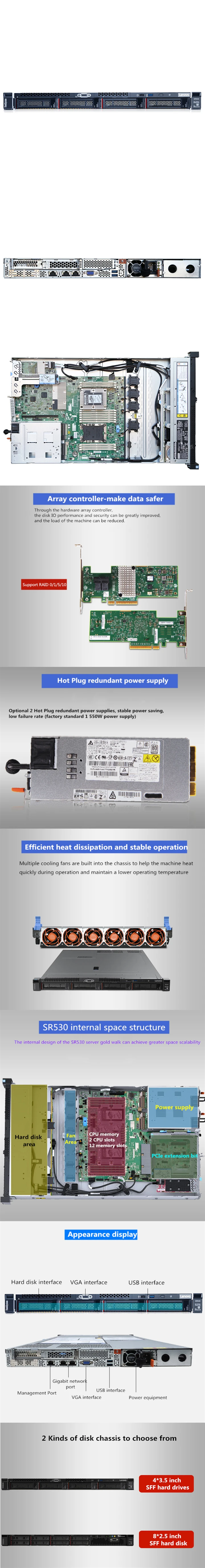 2-socket 1u Rack Server Enterprise Using Original Cloud Server L Enovo Thinksystem Sr530 In Tel ...