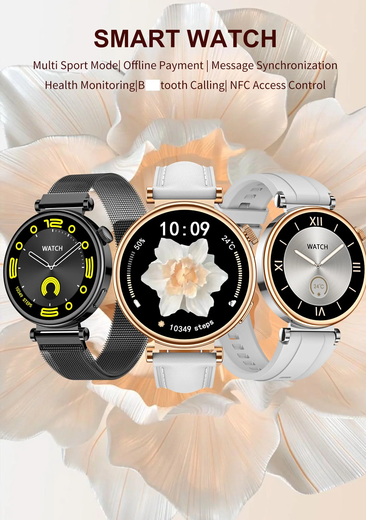 Gaoke Fitcloudpro 1.3 Inch Amoled Gt4 Mini Smartwatch Woman Sports Yoga +1 Exercise Mode Women's ...