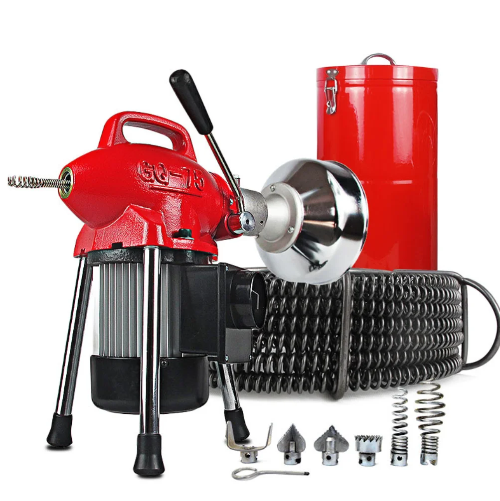 High Efficiency Sewer Composite Cable Drain Pipe Cleaning Machine GQ75