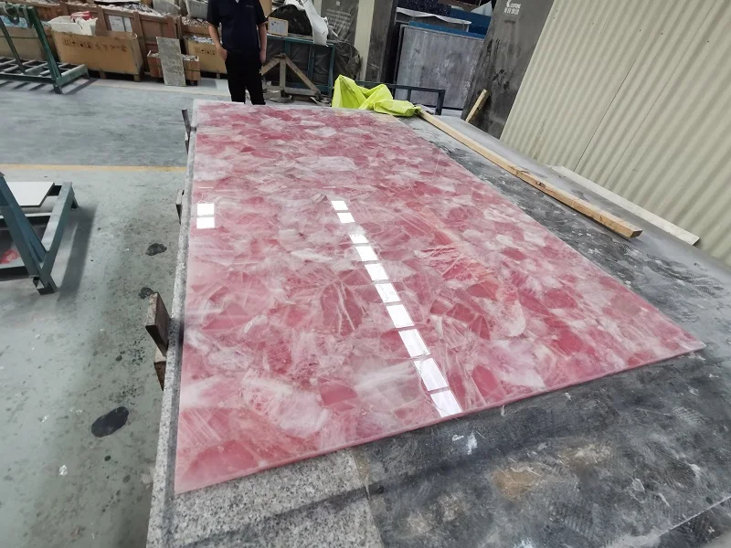 Natural Translucent Pink Onyx Marble Stone Slab Prices