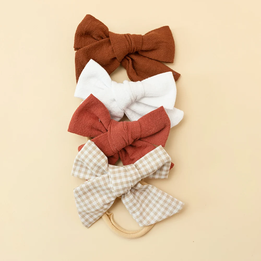 Nylon Baby Bows Headband For Girls Elastic Nylon Newborn Turban Hair ...