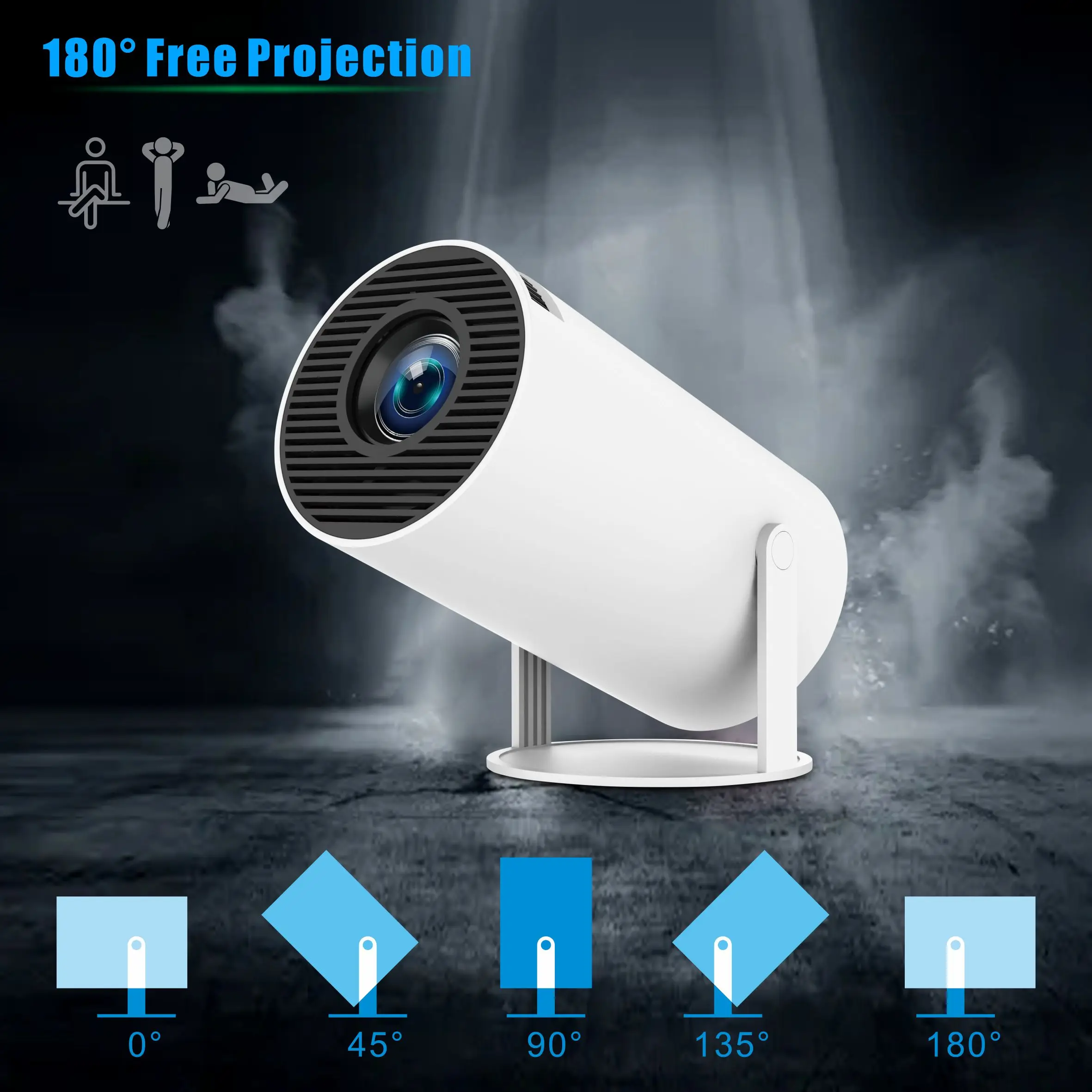 Hy300 Pro Projector - Portable LCD Dual Wifi Quad Core Full HD