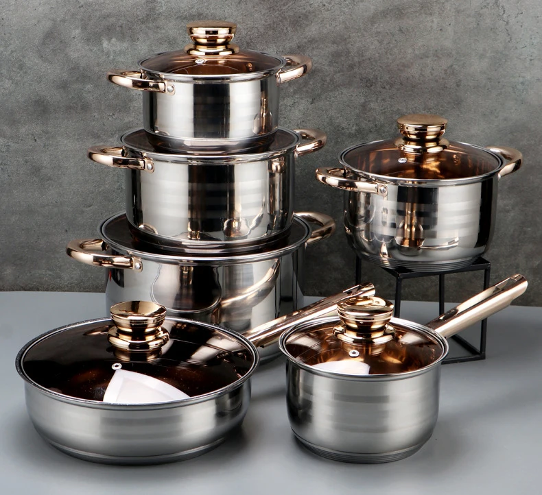 12pcs Steel Cooking Pot Ware Non Stick Cookware Nonstick Cookware Set ...