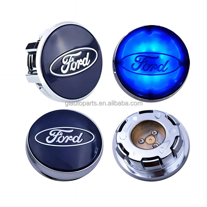 Custom 60mm Chrome Abs Finish Car Wheel Rim Led Floating Center Hubcaps ...