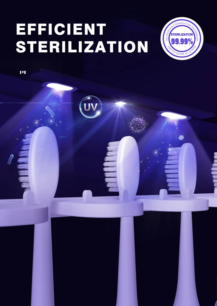 Rechargeable Uv Light Toothbrush Sterilizer Toothbrush With 5 Hooks ...