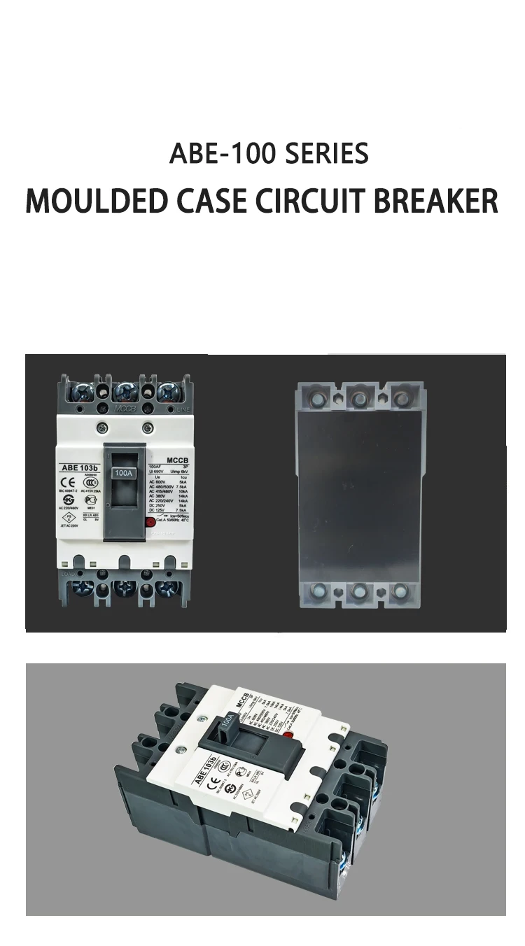 Abe-103b Circuit Breaker 63A 3 Pole Mccb Circuit Breaker 100a Molded ...