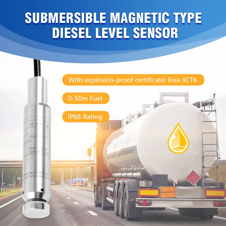 Holykell 4-20ma Magnetic End Cap Fuel Oil Level Transmitter