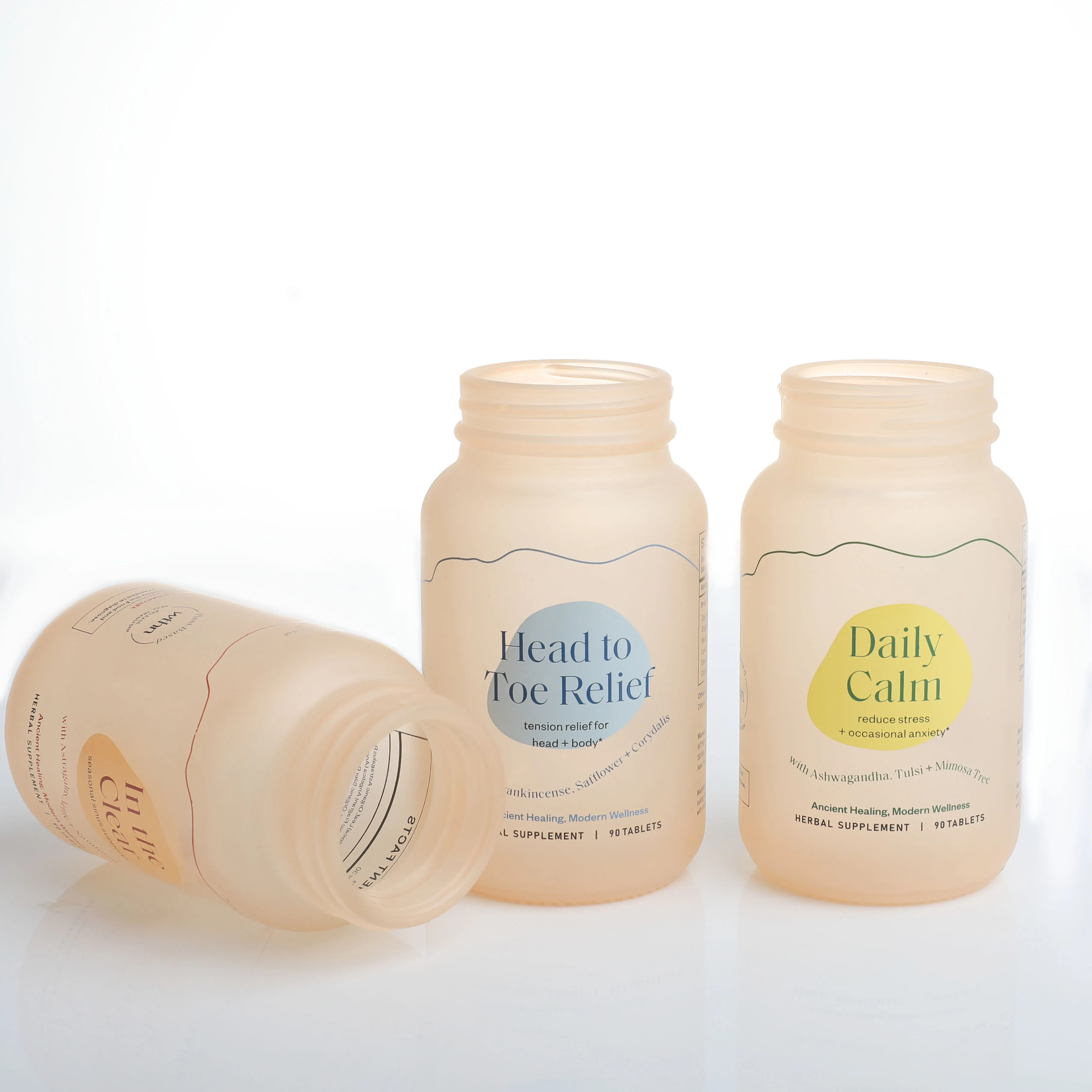 Empty Glass Jar with Bamboo Cap - 150ml Frosted Bottle