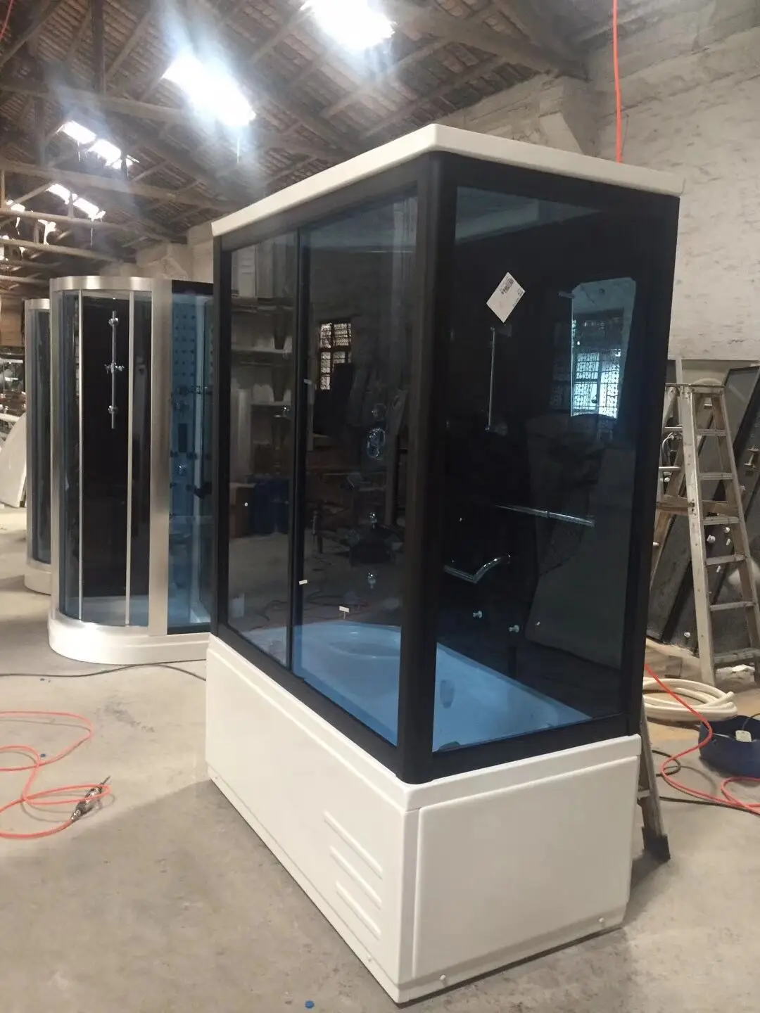 Modern 6mm Rectangular Acrylic Bath Steam Shower Cabin Integrated ...