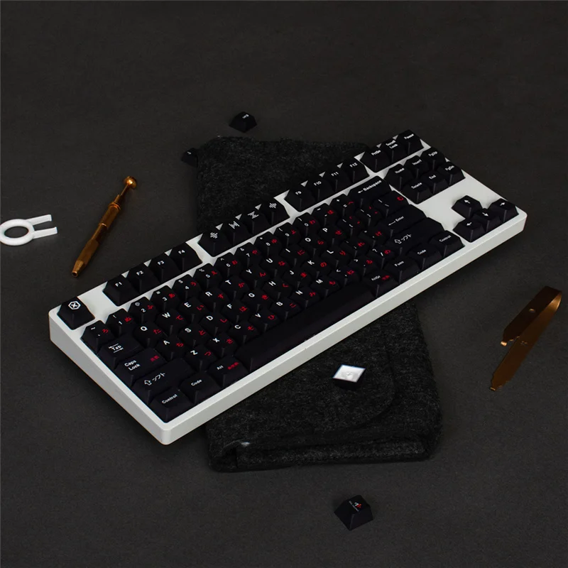 GMK Wob Red Cyrillic PBT Keycaps - 129 Keys for Mechanical Keyboard