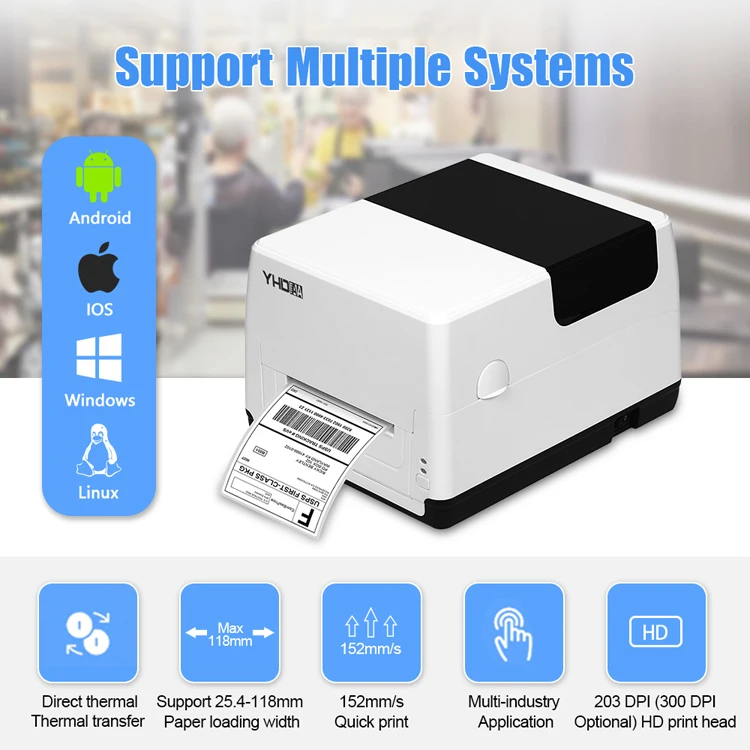 High Quality 4 Inch Waybill Thermal Transfer Ribbon Printer 4x6 ...