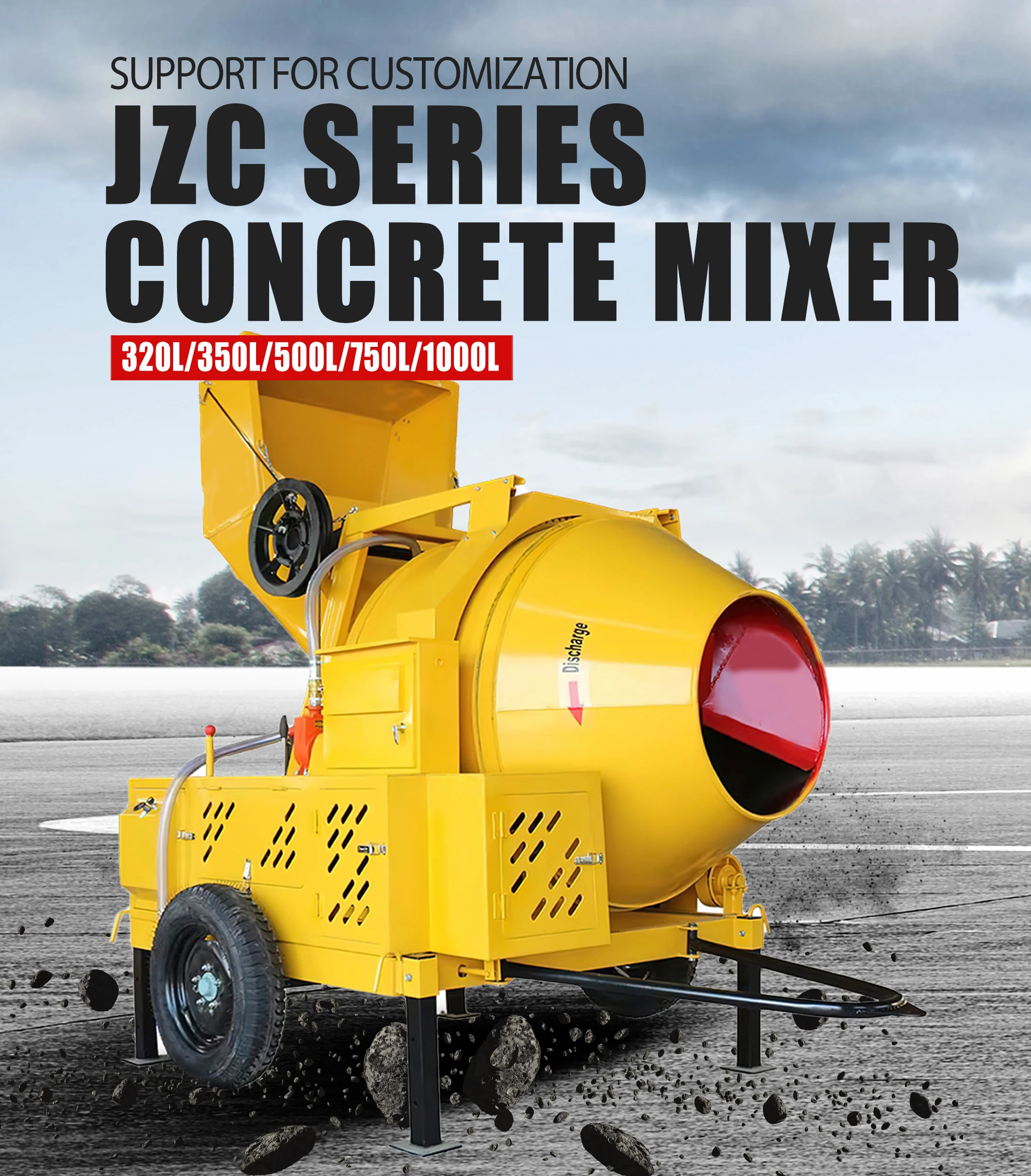Concrete Mixer 500 Liter 350 Liter Construction Cement Mixer Concrete ...