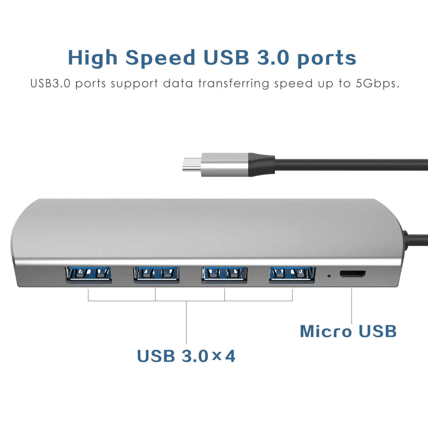 With Type Connector Usb 5 In 1 Hub Usb 5 Usb Data Ports Up To ...