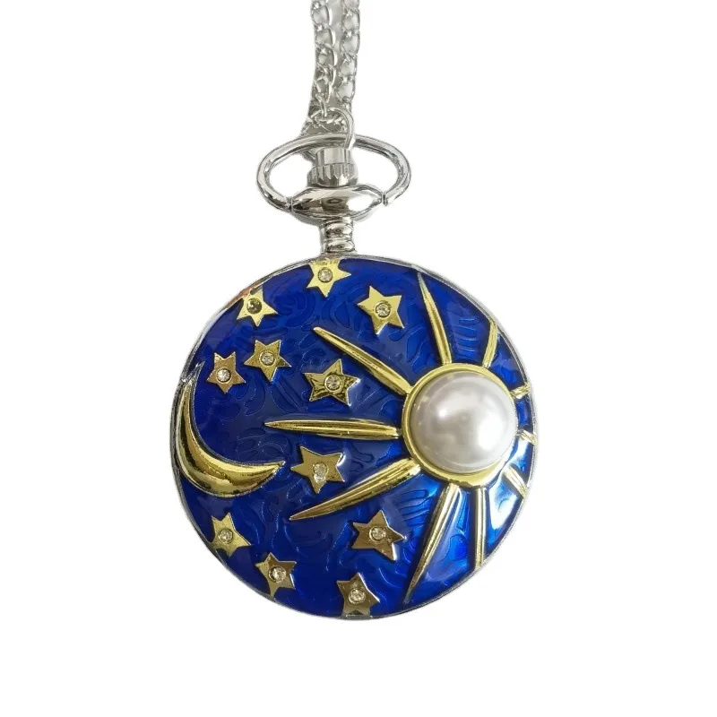 Wholesale Angel Pocket Watch Star Moon Blue Pocket Watch Roman Pocket ...