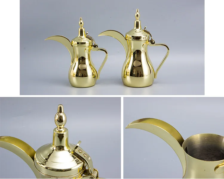 Top Selling Gold Polished Metal Dallah Simple Design Stainless Steel ...