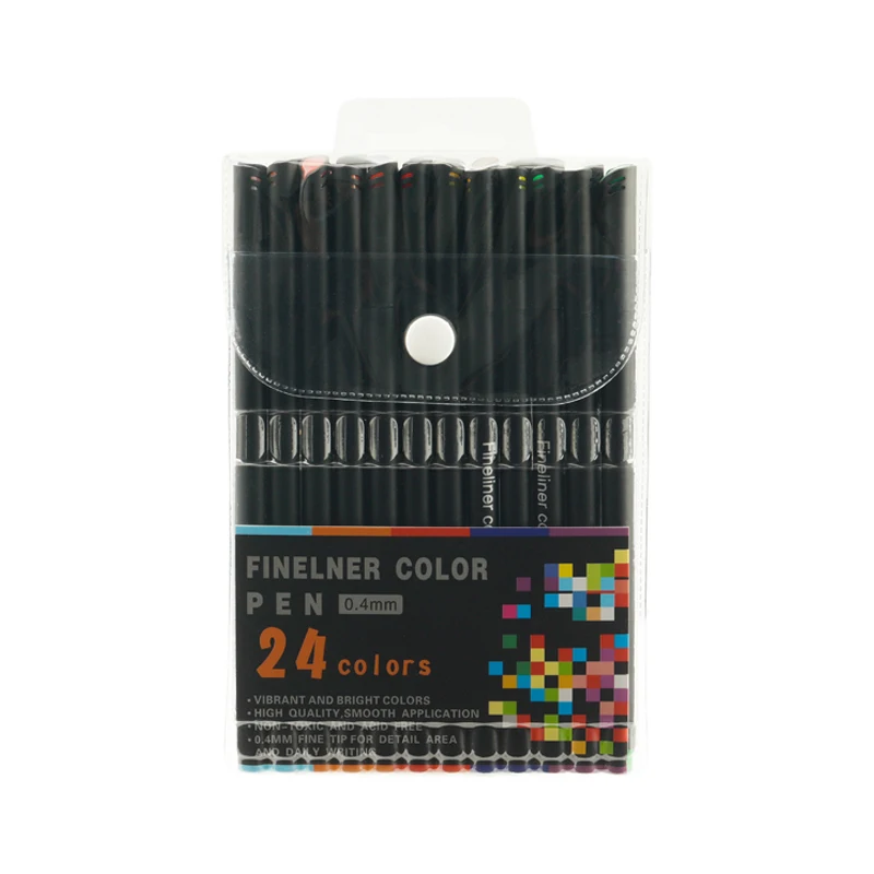 Wholesale Fineliner Pens 24 Colors Colored Fine Point Markers,Custom ...
