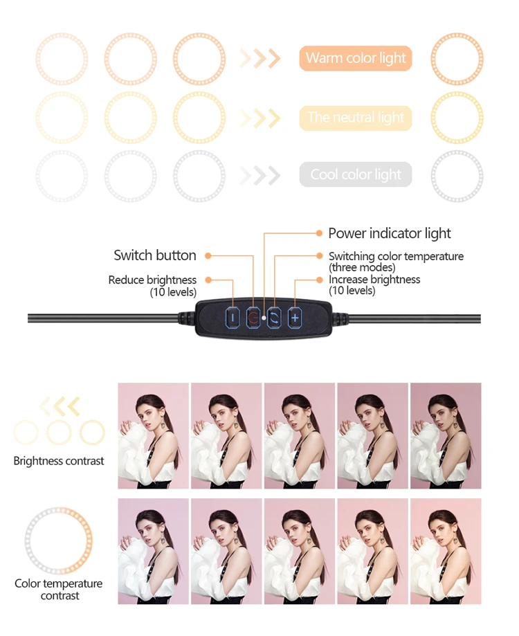 10 Inch LED Ring Light - Professional Ring Light Makeup LED