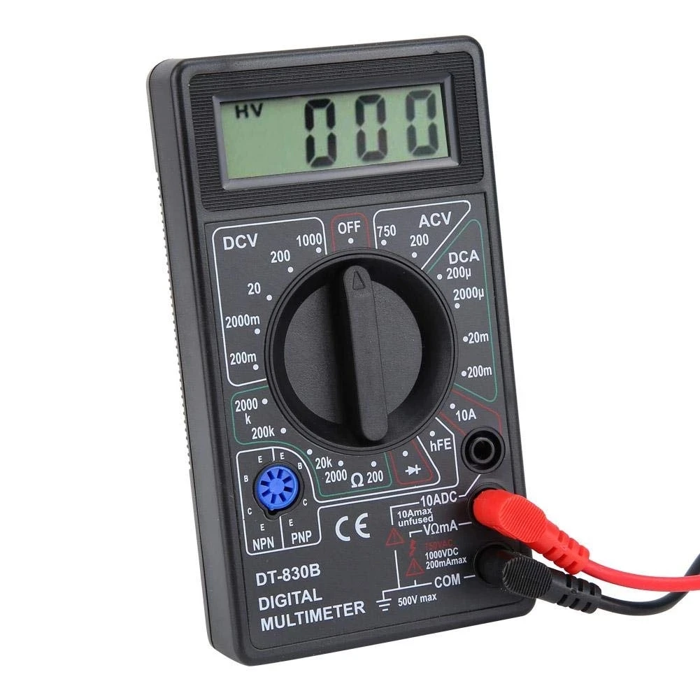 DT830B AC/DC LCD Digital Multimeter - High Safety & Precision