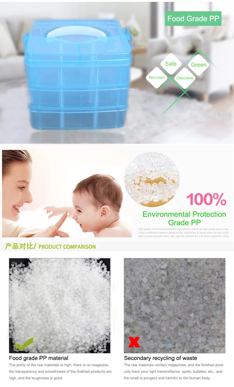 High Quality 2 Layer 8 Compartments Transparent Plastic Box