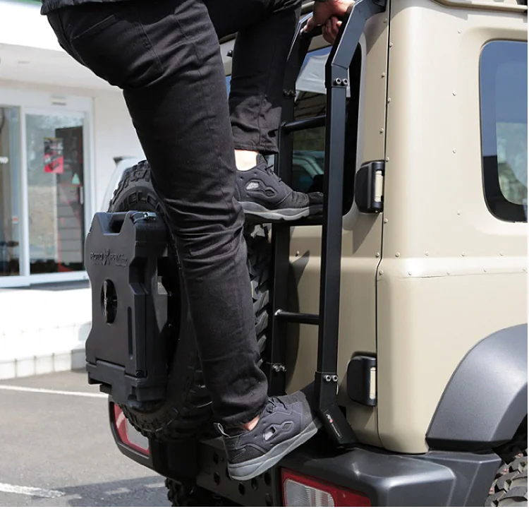 Fit For Jimny Rear Door Ladder Aluminum Alloy Rear Ladder Black Tail ...