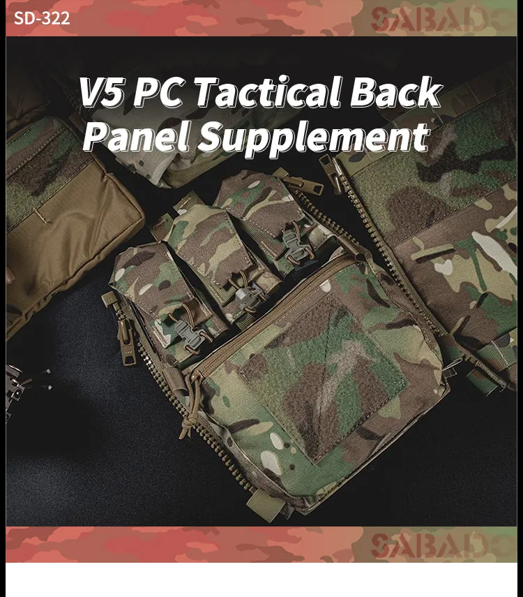 Sabado Nylon Plate Carrier Pouch Tactical Banger Molle Back Panel For ...